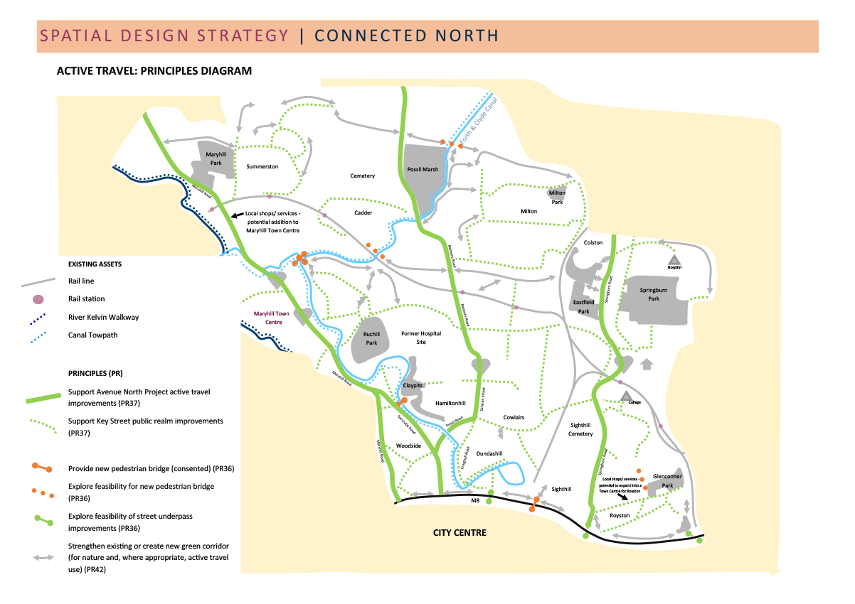 Glasgow North SDF p33 active travel map – GoBike