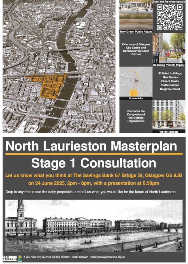 North Laurieston Masterplan Stage 1 event flyer – GoBike